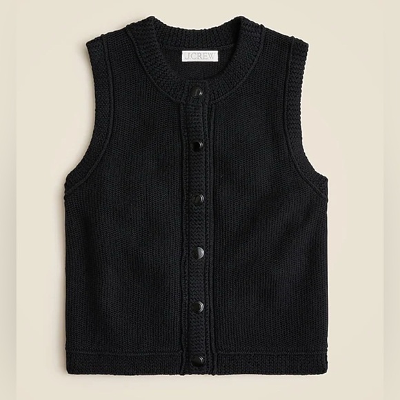 J. Crew | Sweaters | J Crew Womens Cropped Buttonup Sweater Shell Vest ...